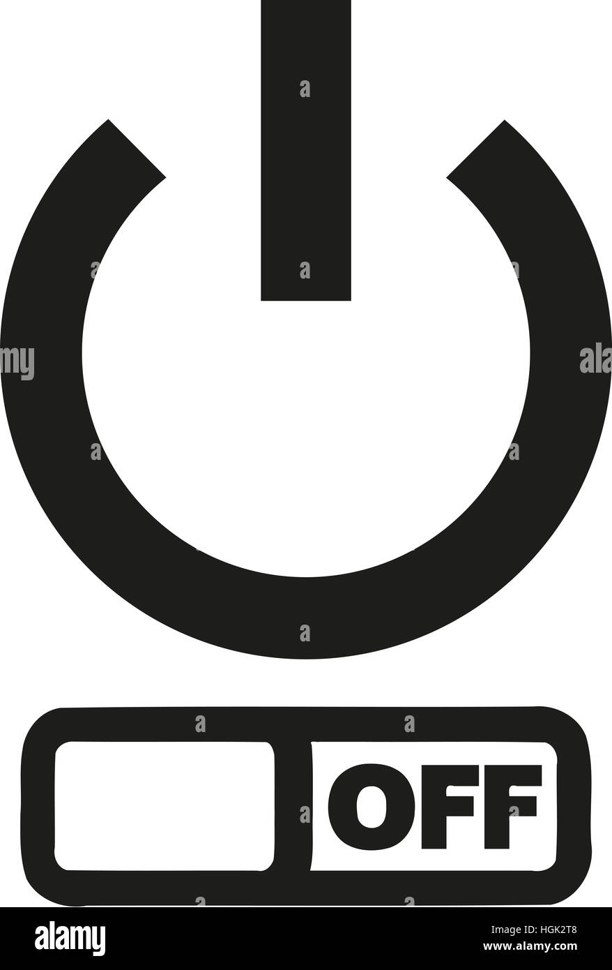 Thin power button with off symbol Stock Photo - Alamy