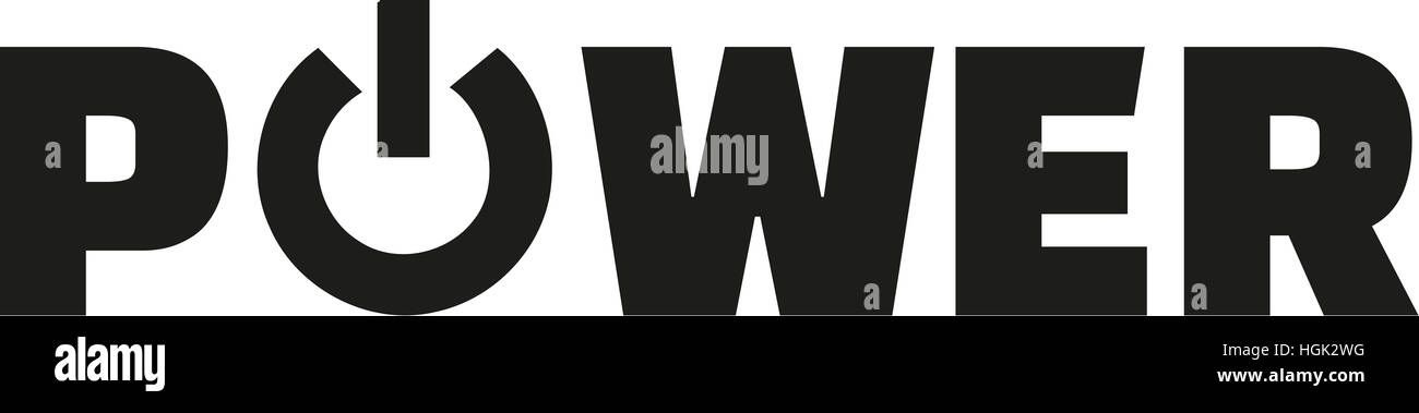Power word with power button Stock Photo - Alamy
