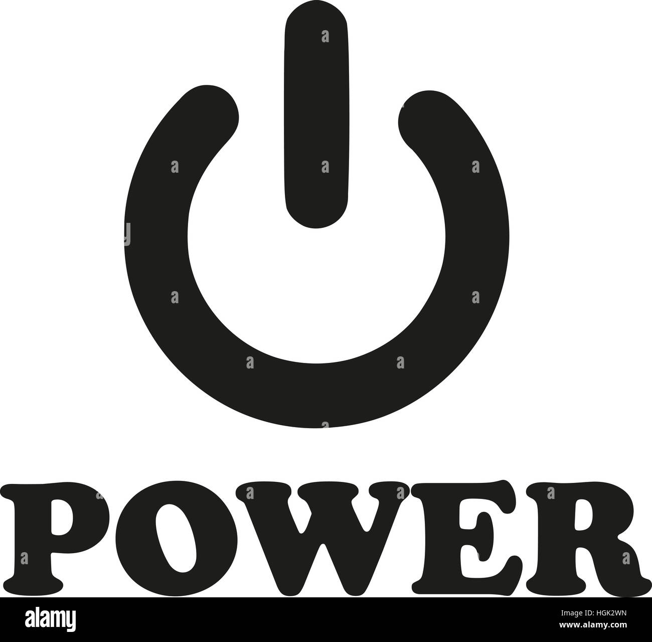 Power button with word Stock Photo - Alamy