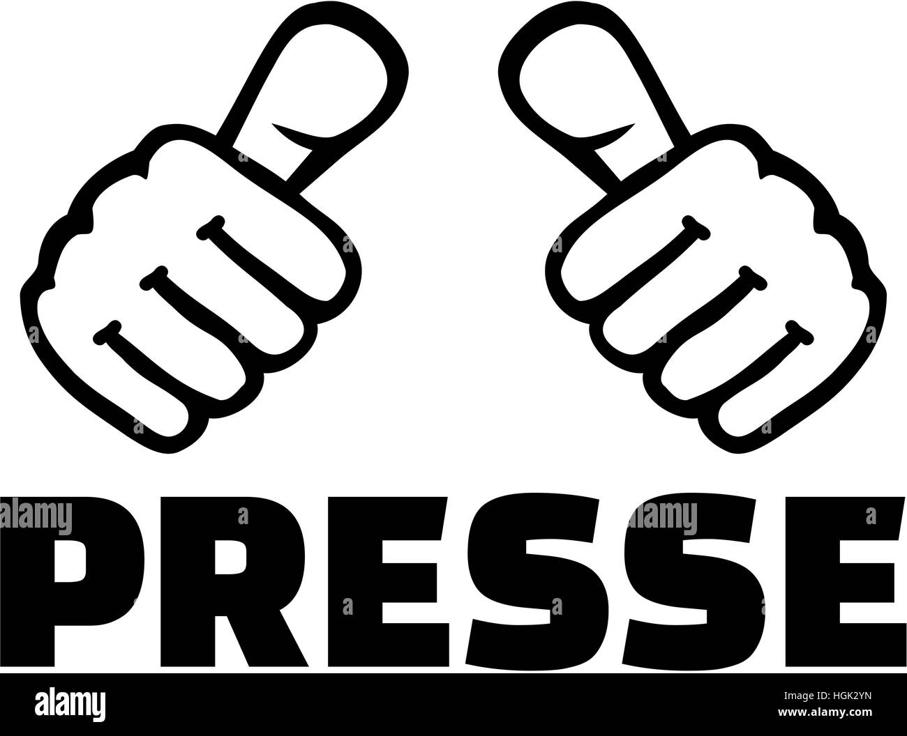 German press thumbs Stock Photo - Alamy
