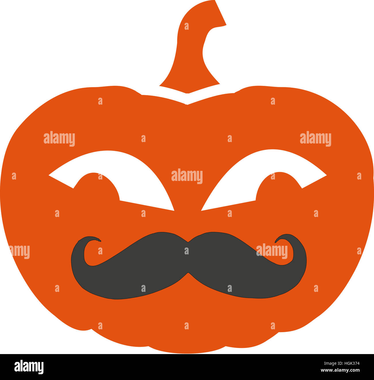 Halloween pumpkin with mustache Stock Photo - Alamy