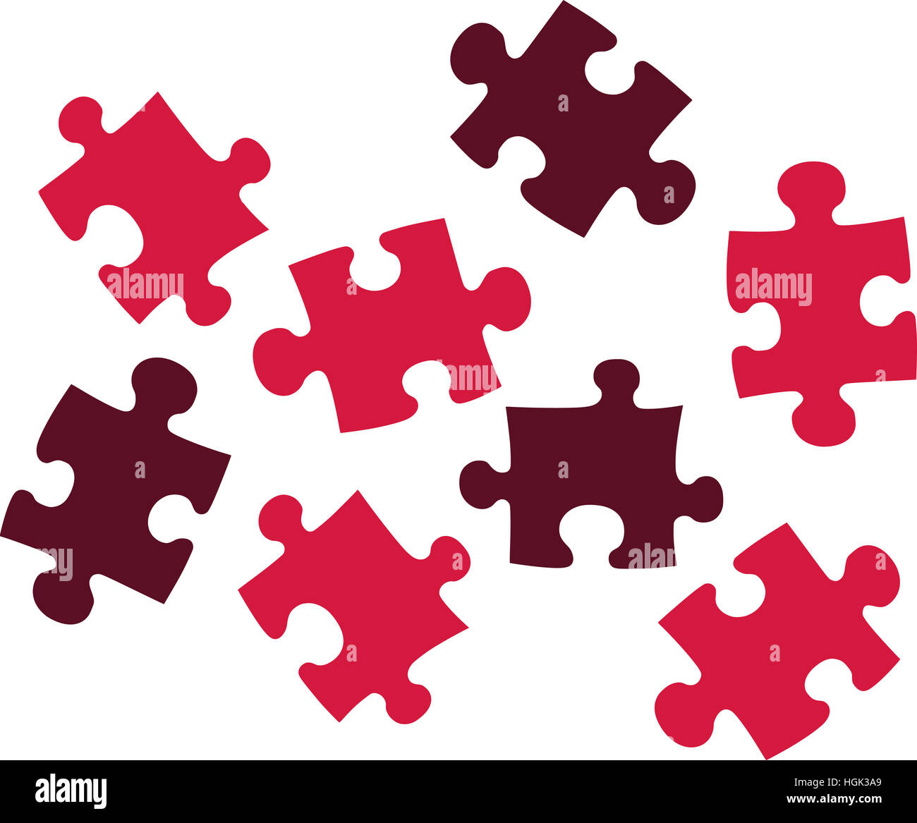 Red puzzle pieces Stock Photo - Alamy