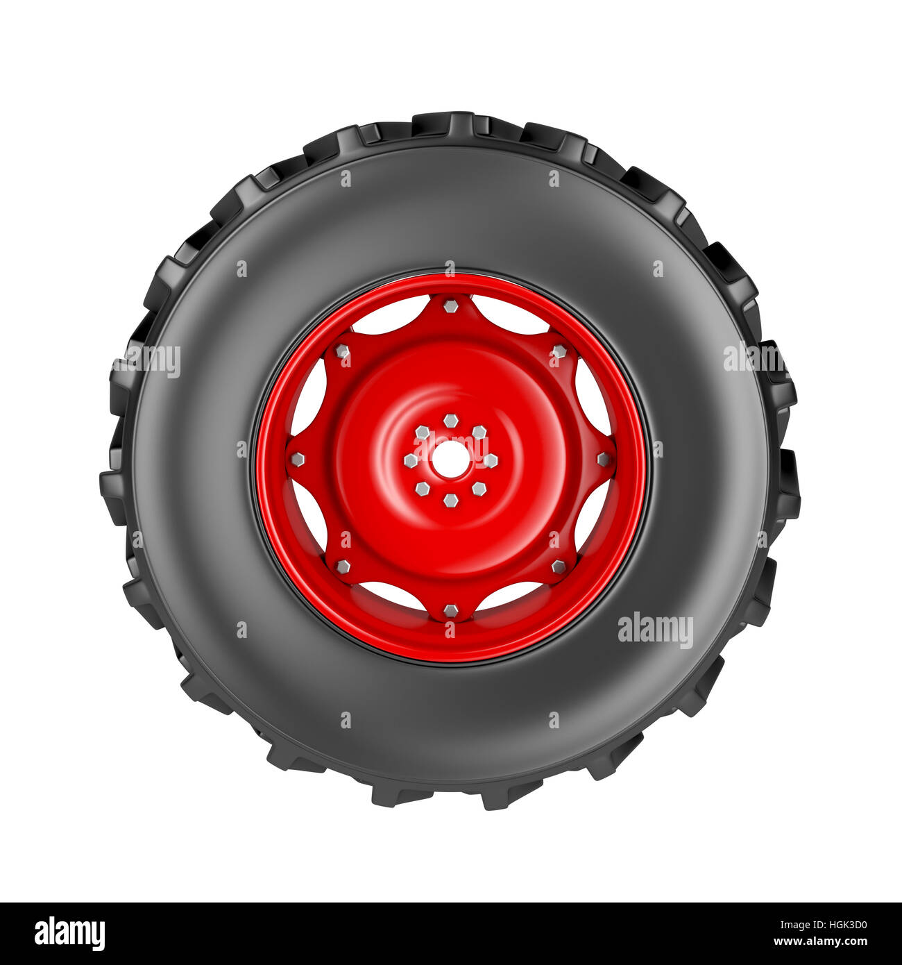 Tractor wheel isolated on white background Stock Photo - Alamy