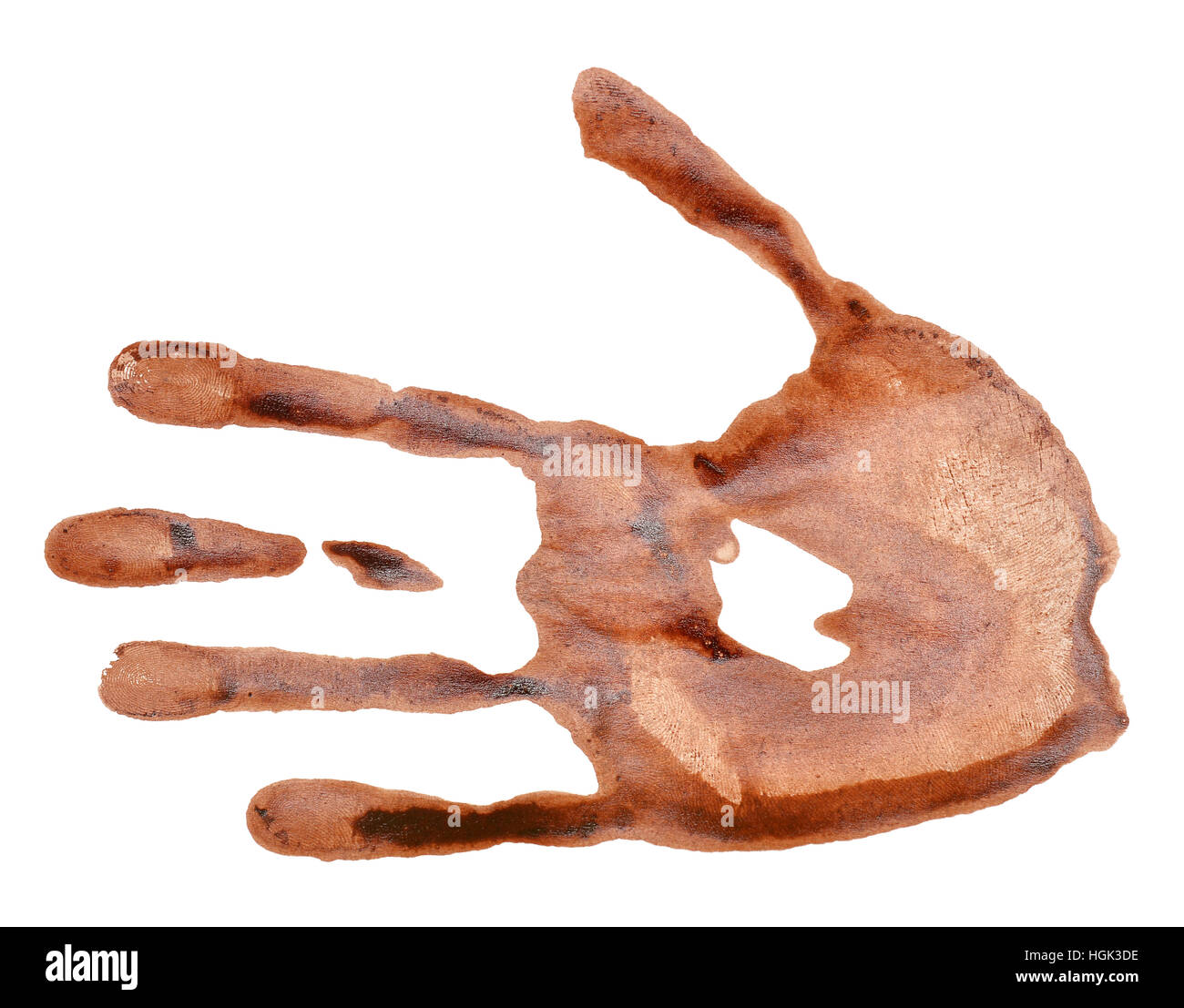 brown hand print on a white Stock Photo - Alamy