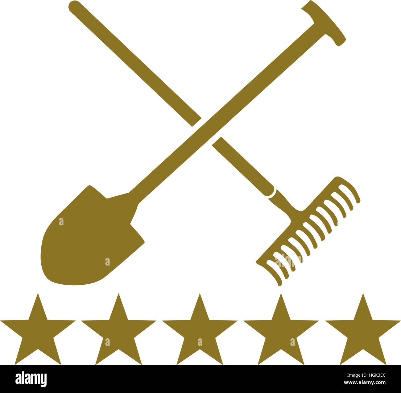 Gardening tools - rake and shovel Stock Photo - Alamy