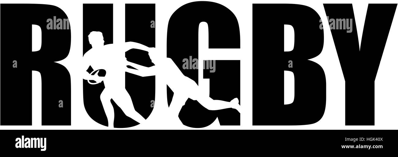 Rugby word with cutout Stock Photo - Alamy