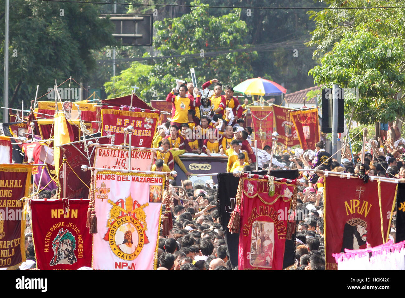 Manila, Philippines. 09th Jan, 2017. The andas of the Black Nazarene ...