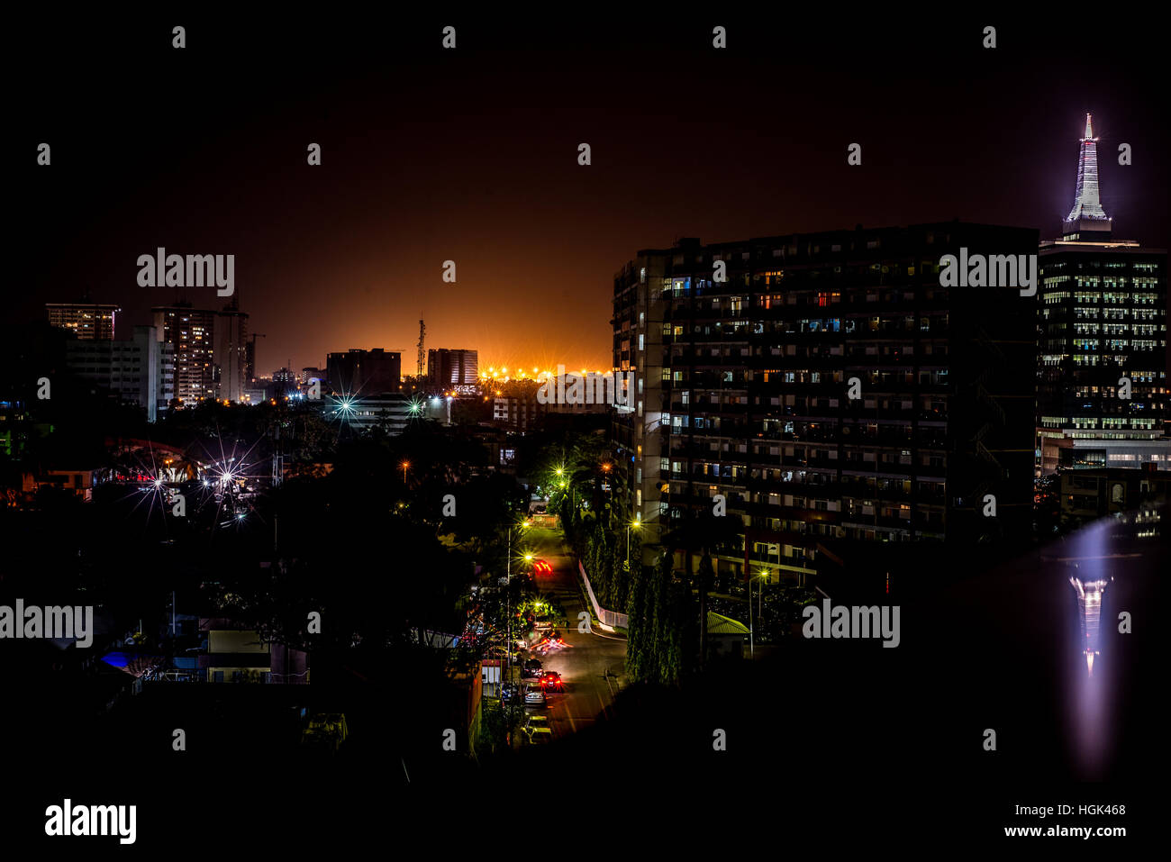 A night view of the 1004 Housing Estate, Lagos Stock Photo - Alamy