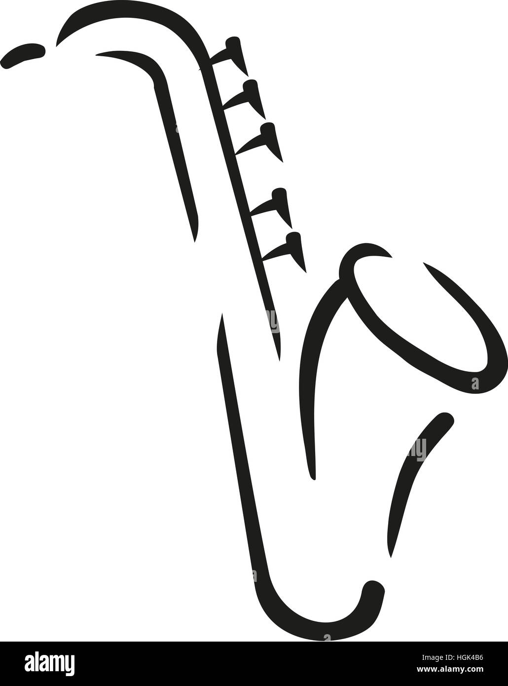 Saxophone caligraphy style Stock Photo - Alamy