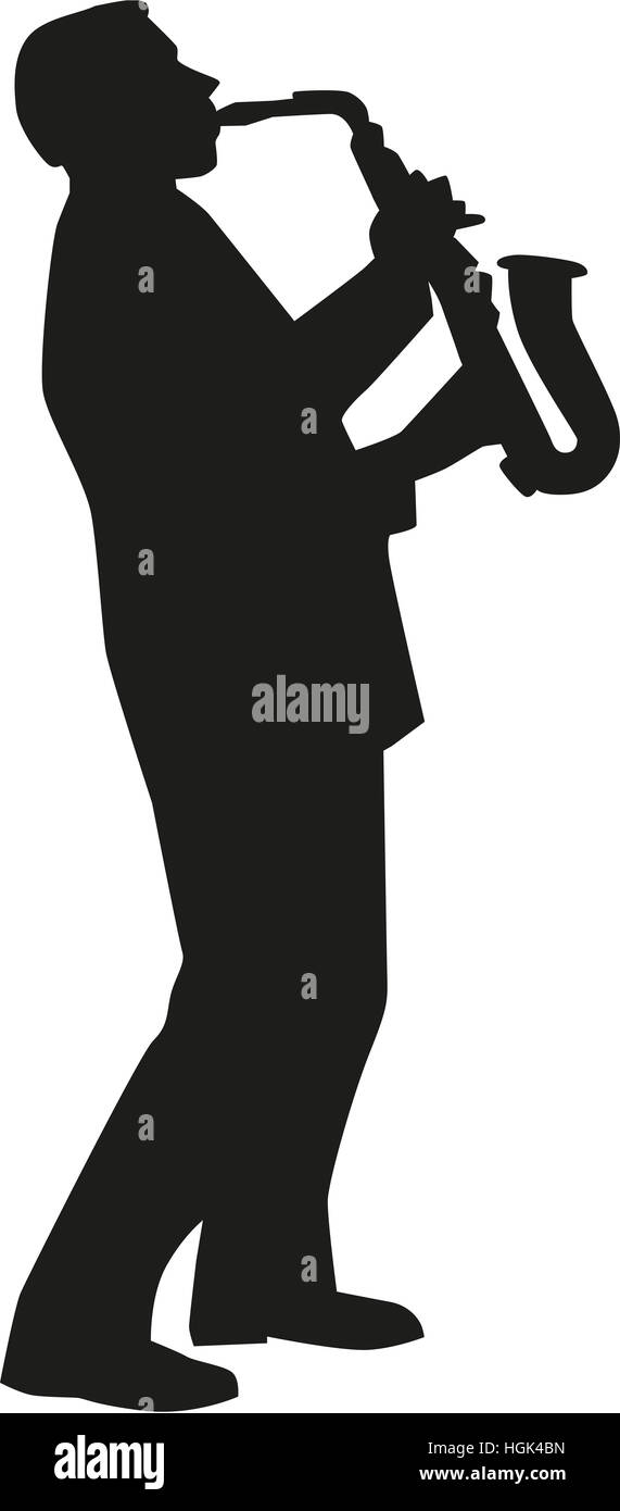 Saxophone player silhouette hi-res stock photography and images - Alamy