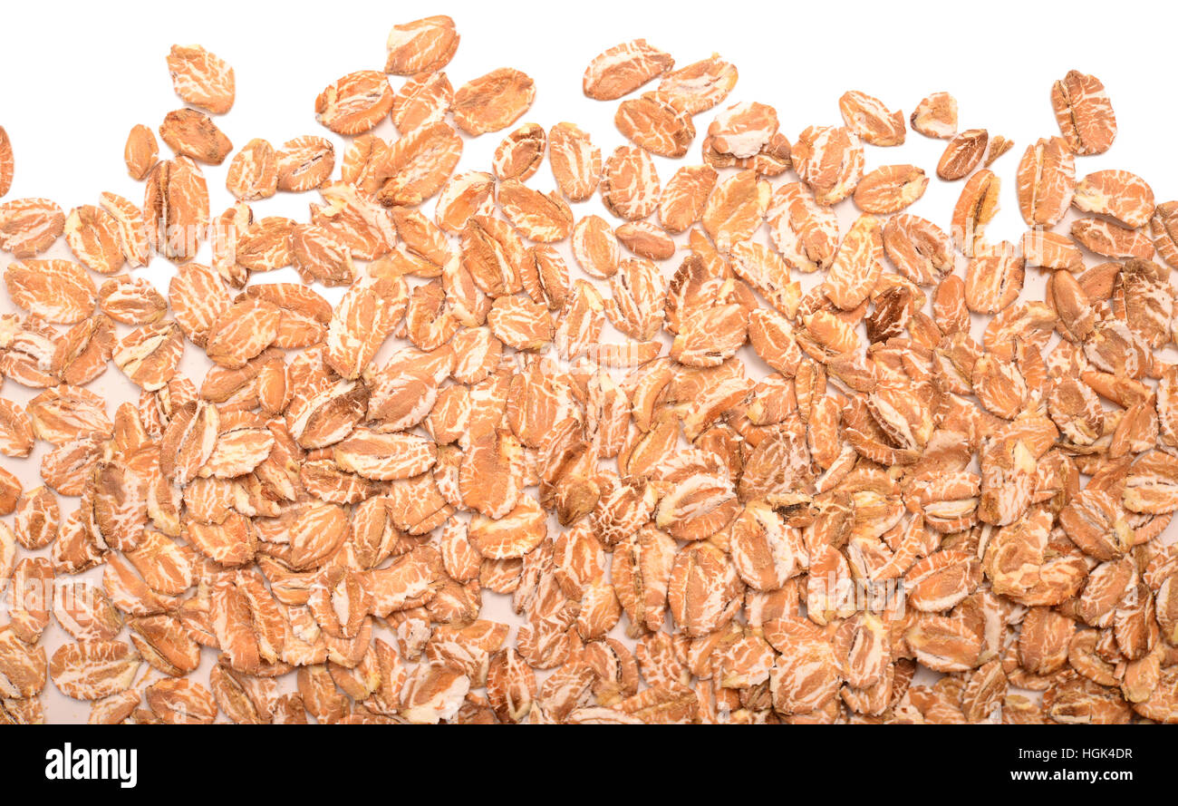 rye flakes isolated on white background Stock Photo - Alamy