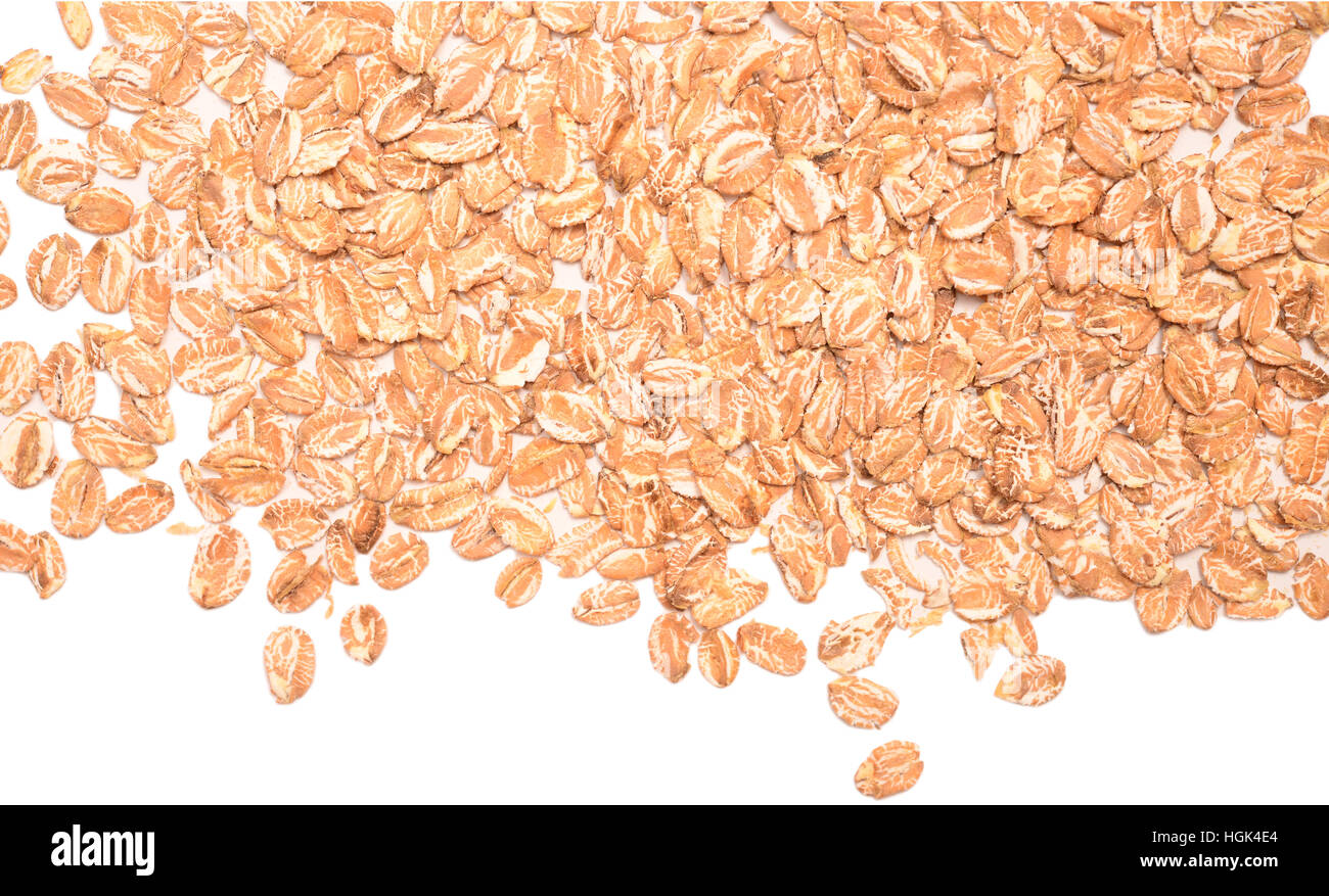 rye flakes isolated on white background Stock Photo - Alamy