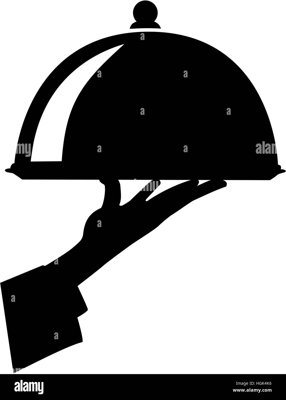 Server hand with plate Stock Photo - Alamy