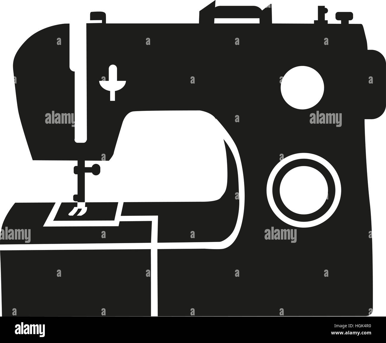 Black sewing machine Stock Photo - Alamy