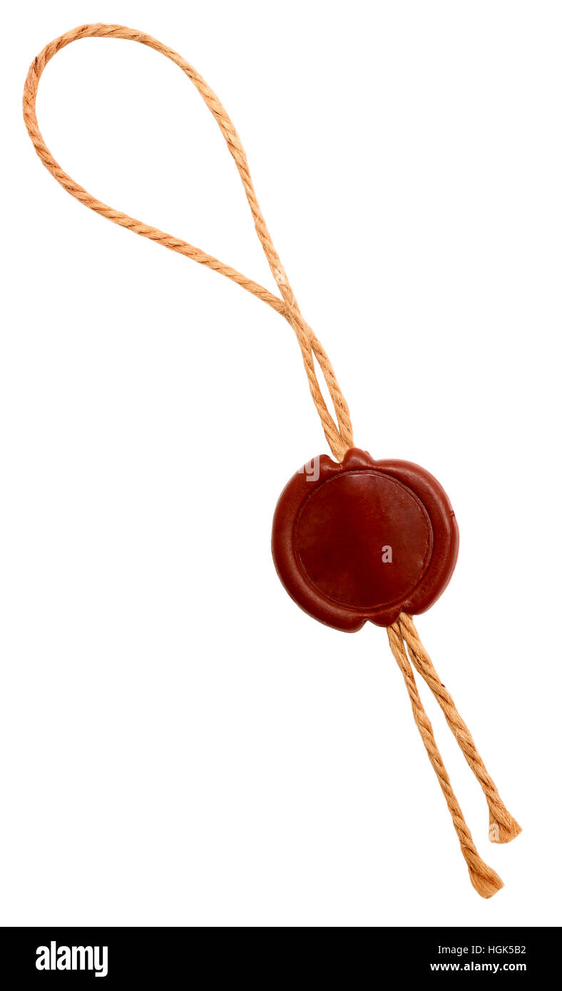Post stamps , Empty seal wax with the cord isolated on white Stock ...