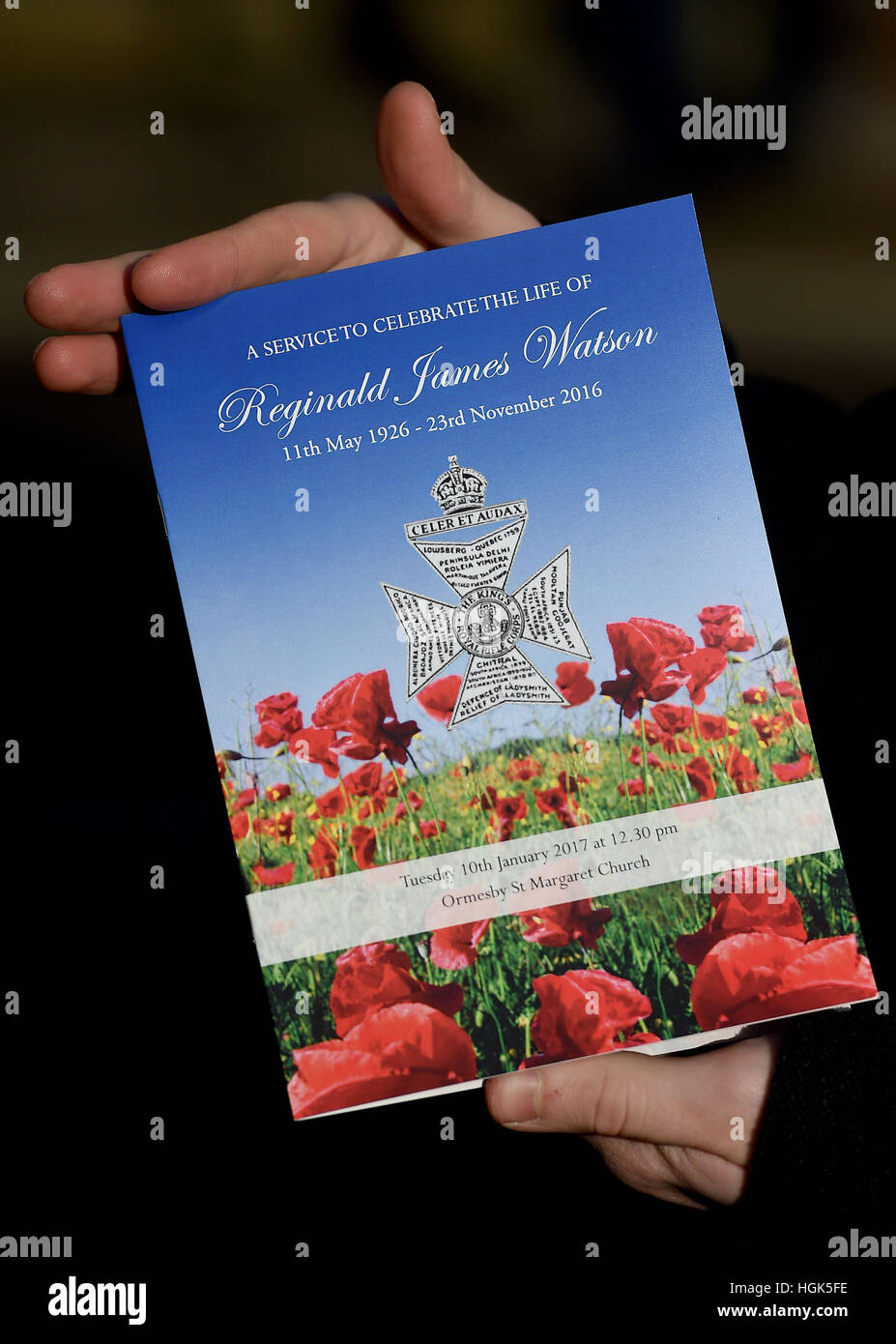 The order of service for the funeral of Second World War veteran ...