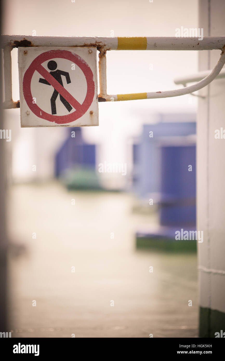 Color detail of a forbidden passage sign Stock Photo - Alamy