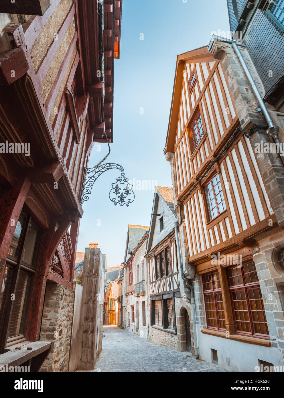 street old Breton town Vitre, France Stock Photo - Alamy