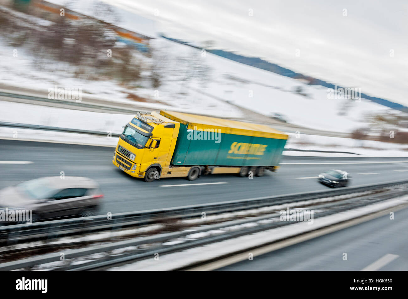 Truck on German Autobahn, Bavaria Stock Photo - Alamy