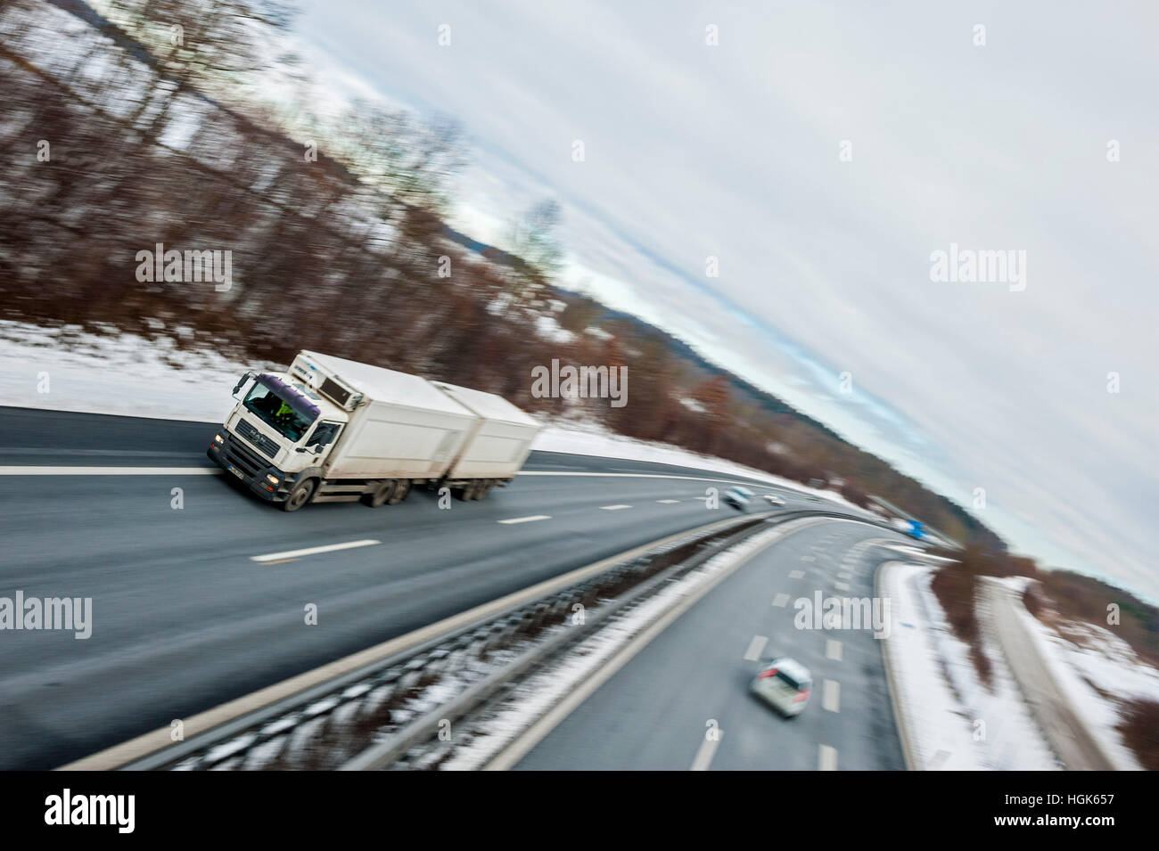 Trucks on german autobahn hi-res stock photography and images - Alamy
