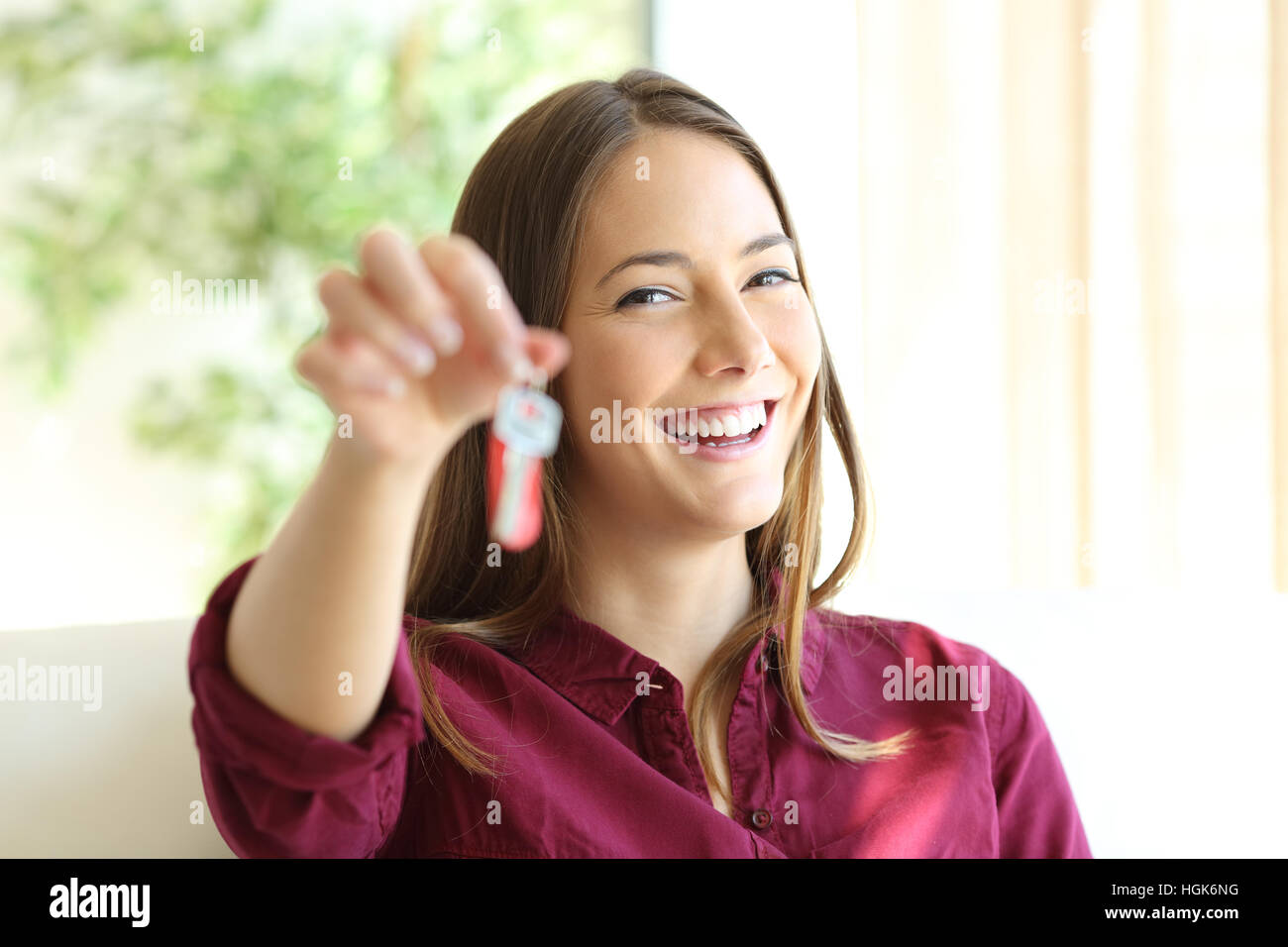 Happy teenager girl keys hi-res stock photography and images - Alamy
