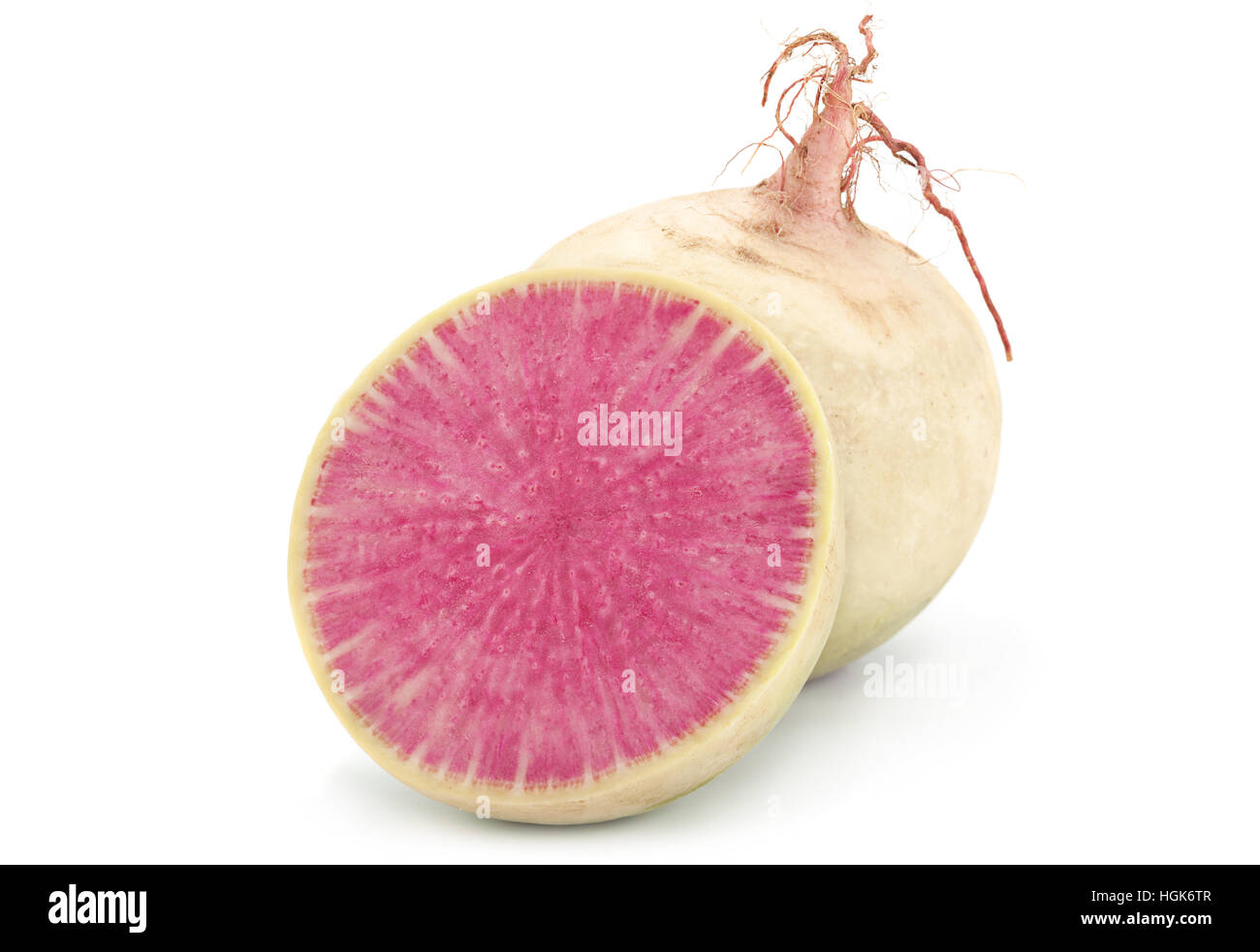 Daikon purple radish vegetable closeup isolated on white Stock Photo ...