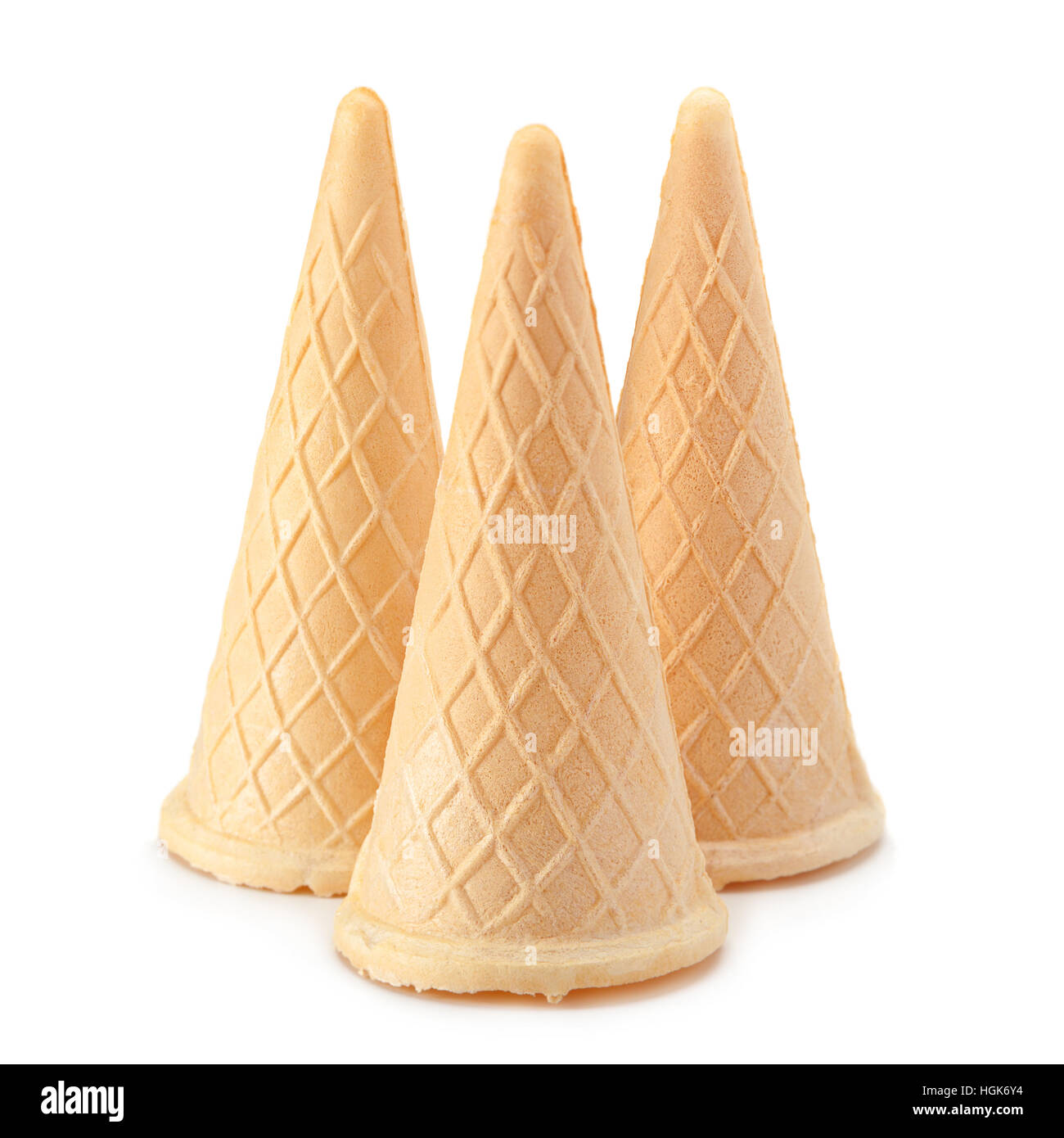 Waffle cone closeup isolated on white background Stock Photo - Alamy