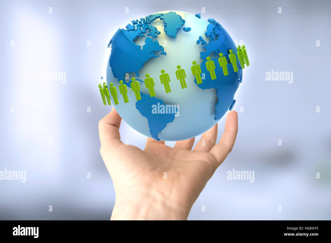 earth globe floating over hand Stock Photo - Alamy