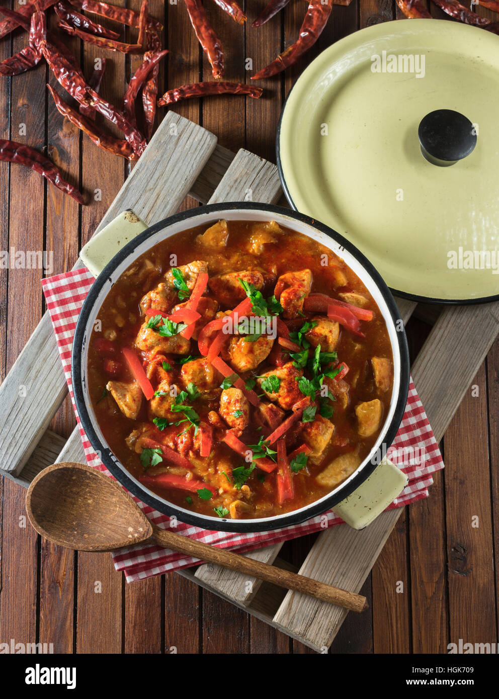 Paprikás csirke Paprika chicken. Hungarian food Stock Photo - Alamy