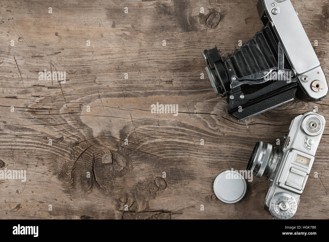 Nostalgic background, old photo cameras, with space for your text Stock ...