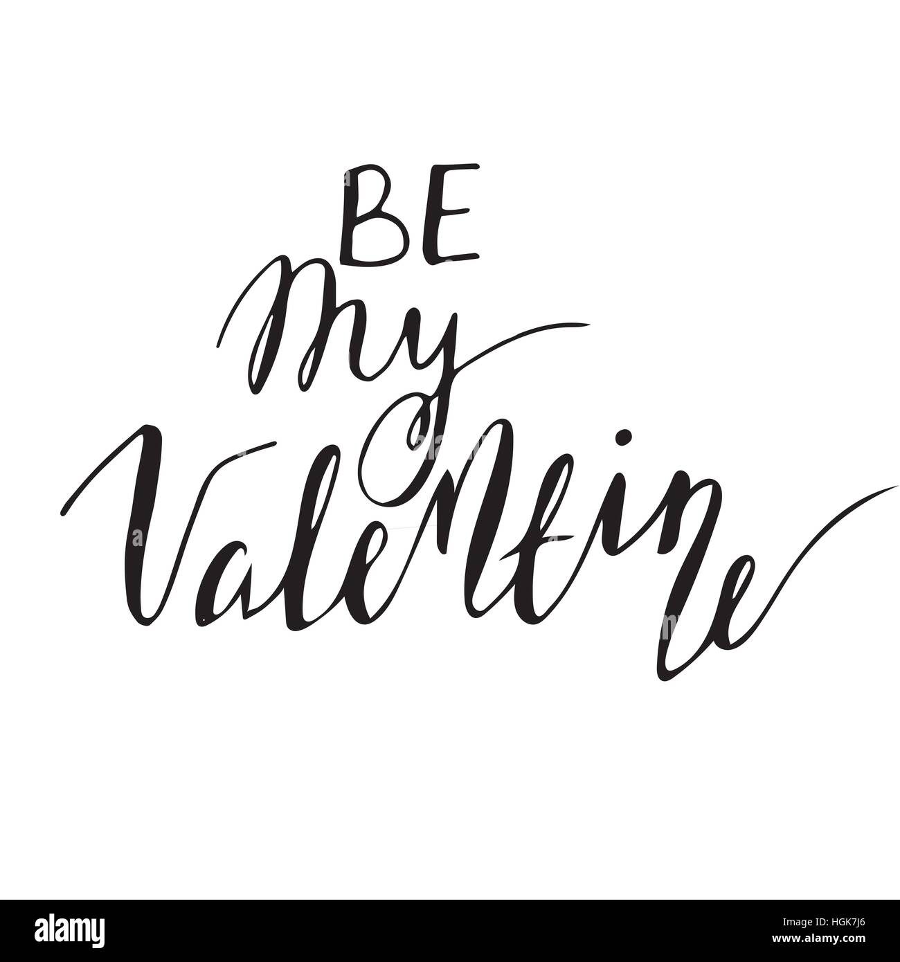 Be my Valentine hand-lettering text Stock Vector Image & Art - Alamy