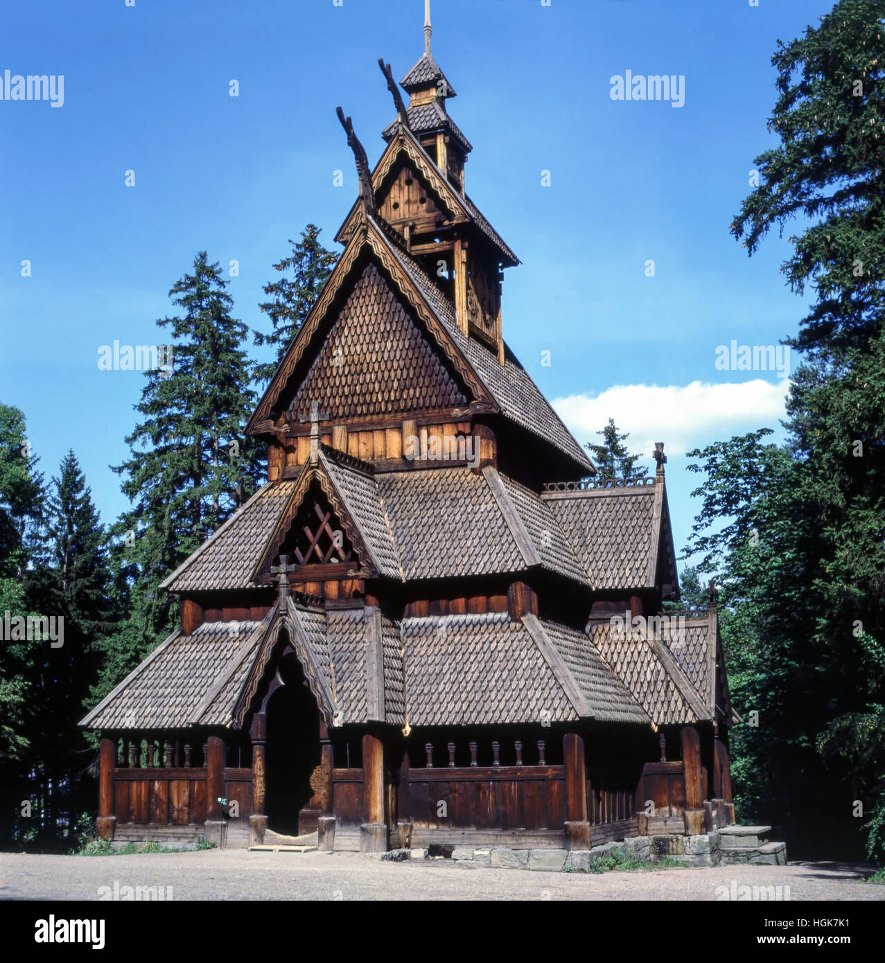 Medieval Stave church in Norway Stock Photo - Alamy