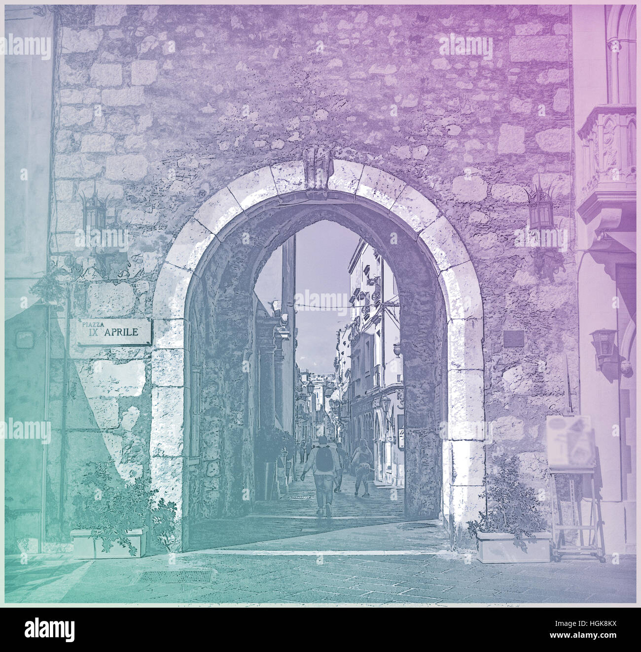 City gate in Taormina, Sicily Stock Photo - Alamy