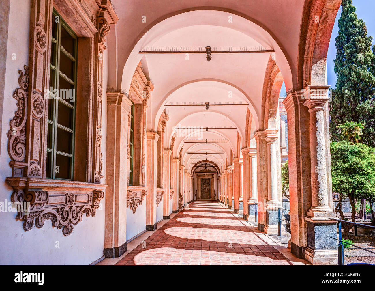 Image of the cloister arches inside a monastery Stock Photo - Alamy