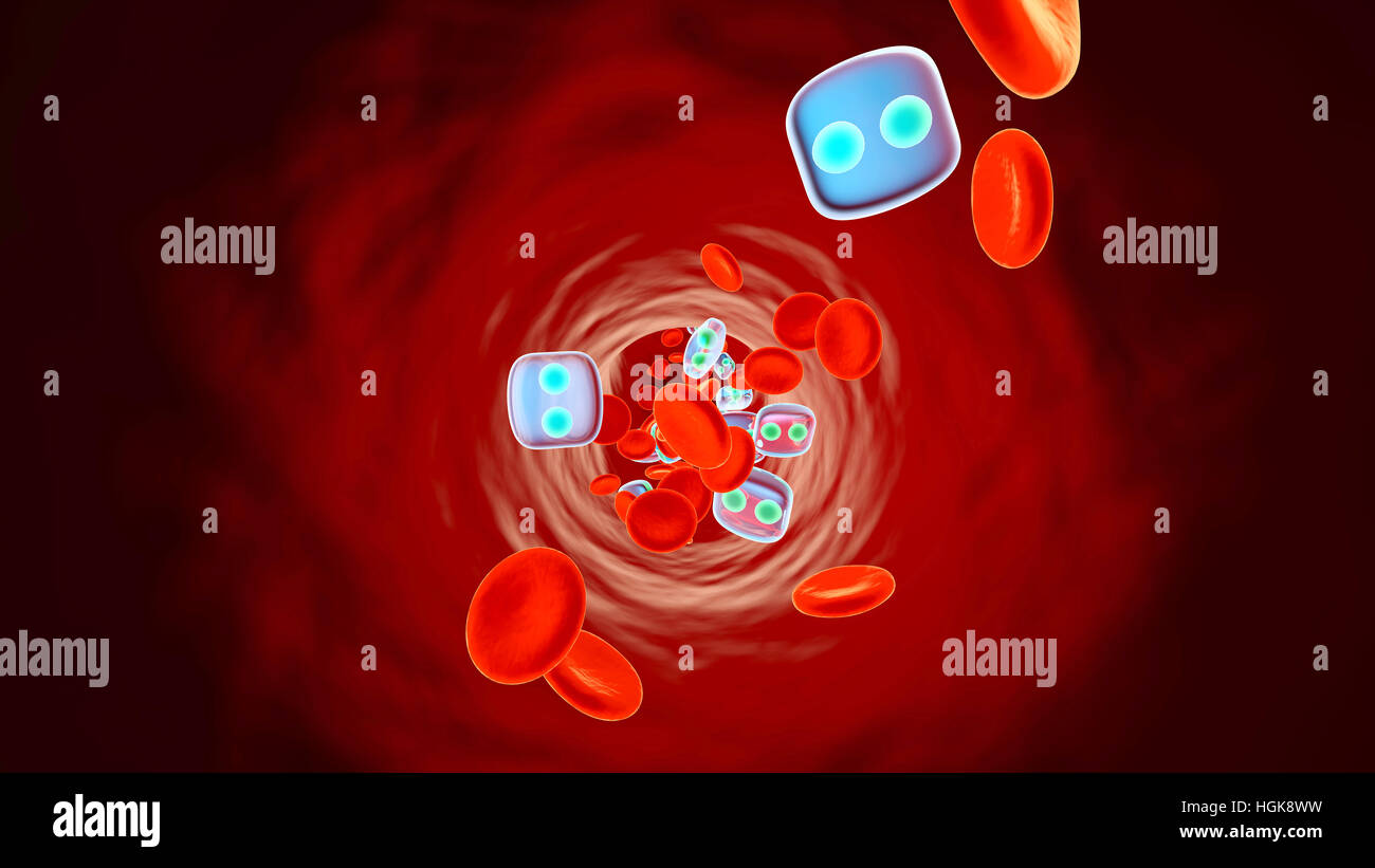Drug molecules floating in the Bloodstream Stock Photo - Alamy