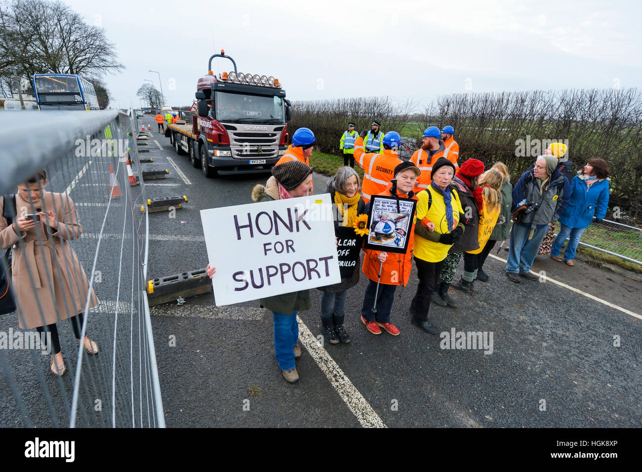Anti-fracking protest at Cuadrilla's Preston New Road shalegas site at ...