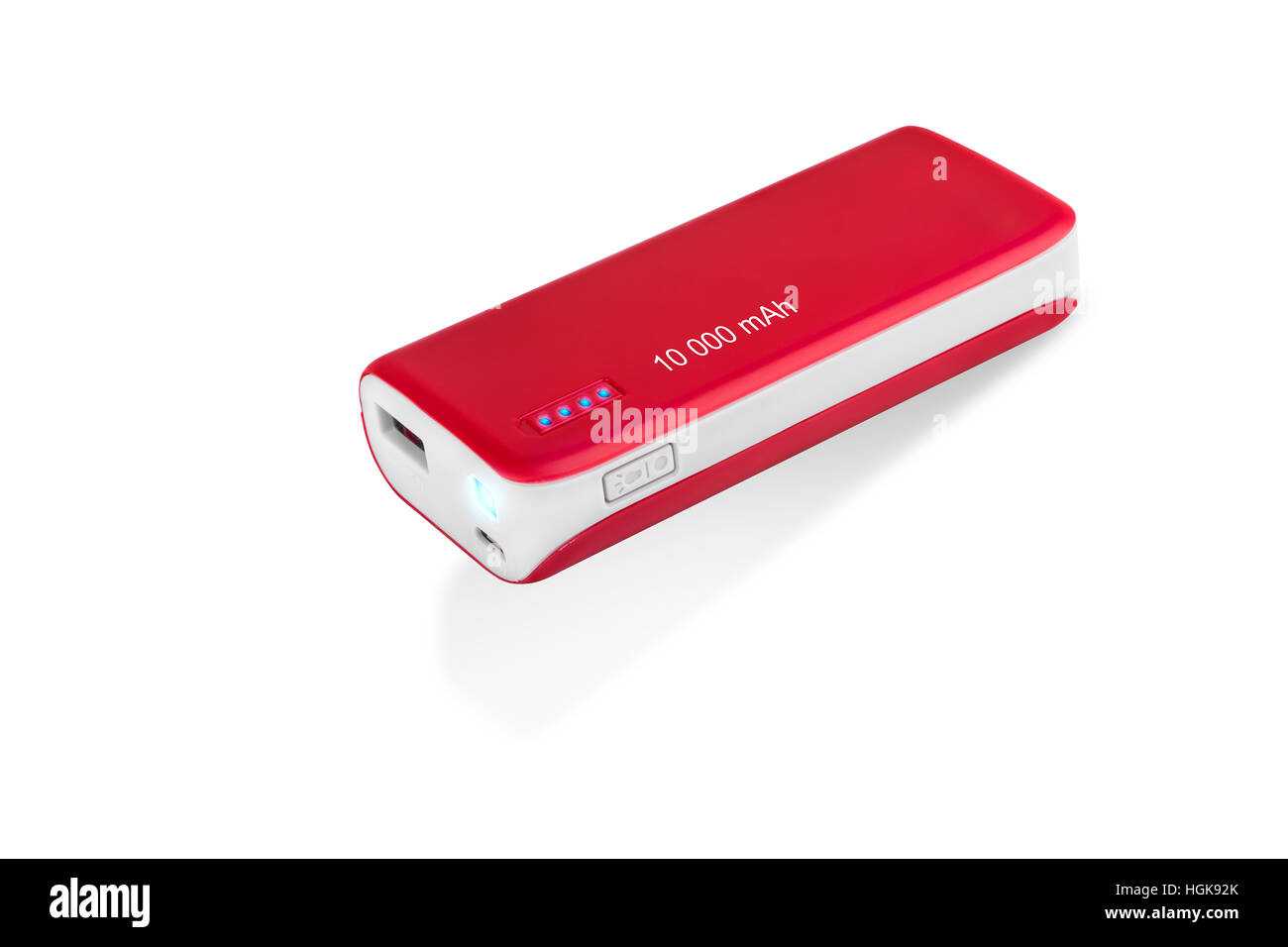 Red Power bank at white background isolated Stock Photo - Alamy