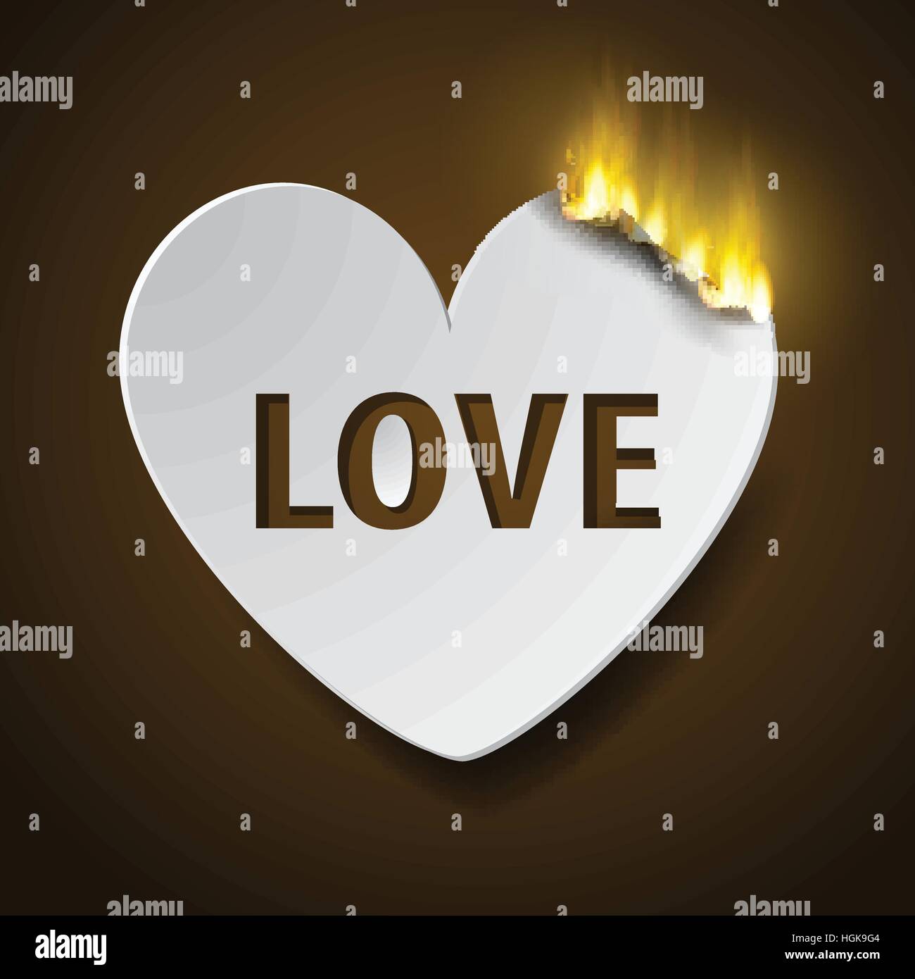 burning paperc heart Stock Vector Image & Art - Alamy