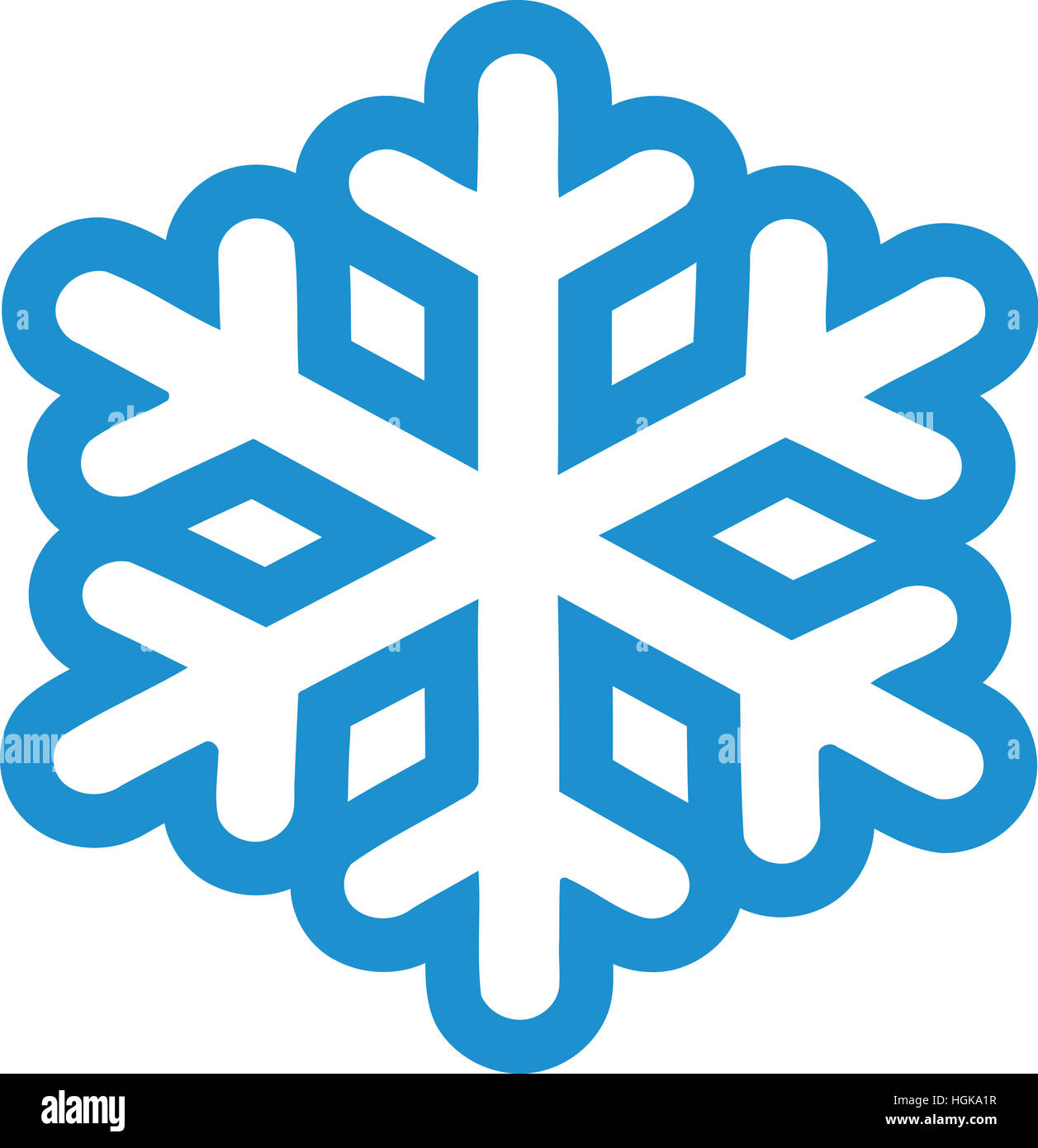 Snowflake icon outline Stock Photo - Alamy