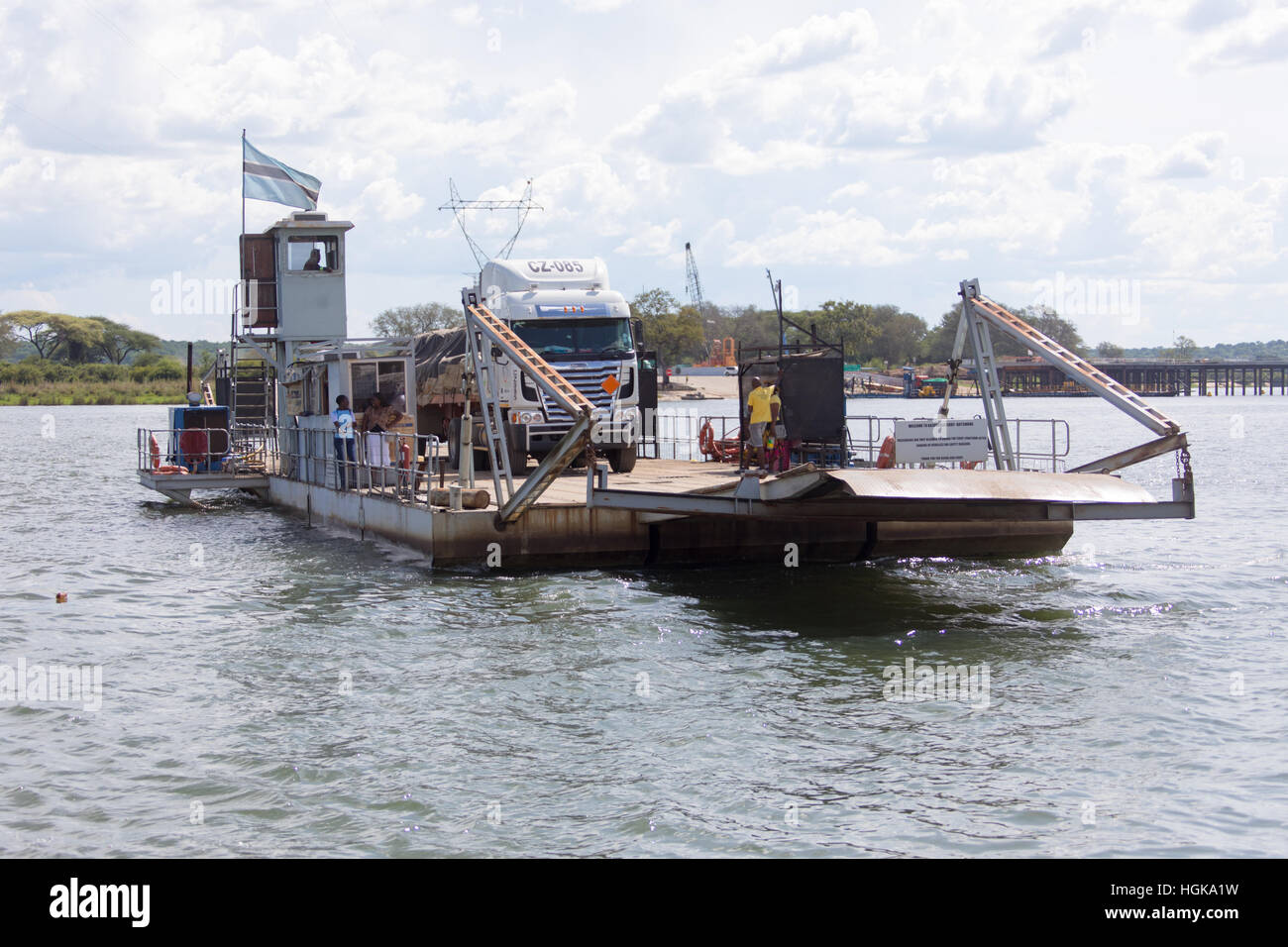 New border crossing ferry between Botswana and Zambia Stock Photo - Alamy