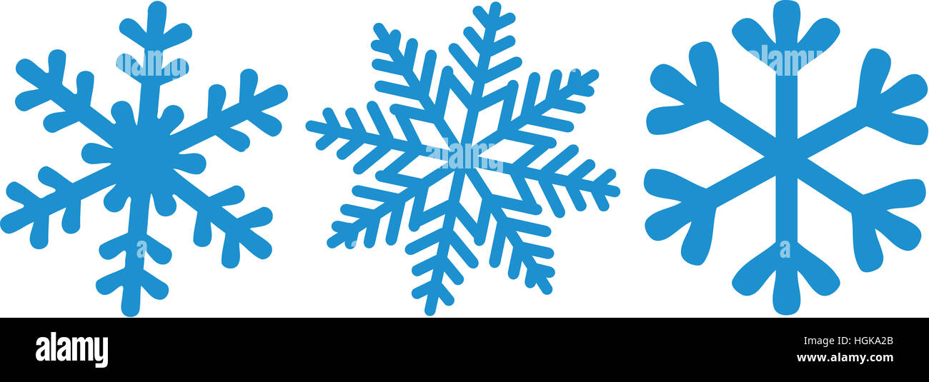 Three different kinds of snowflakes Stock Photo - Alamy