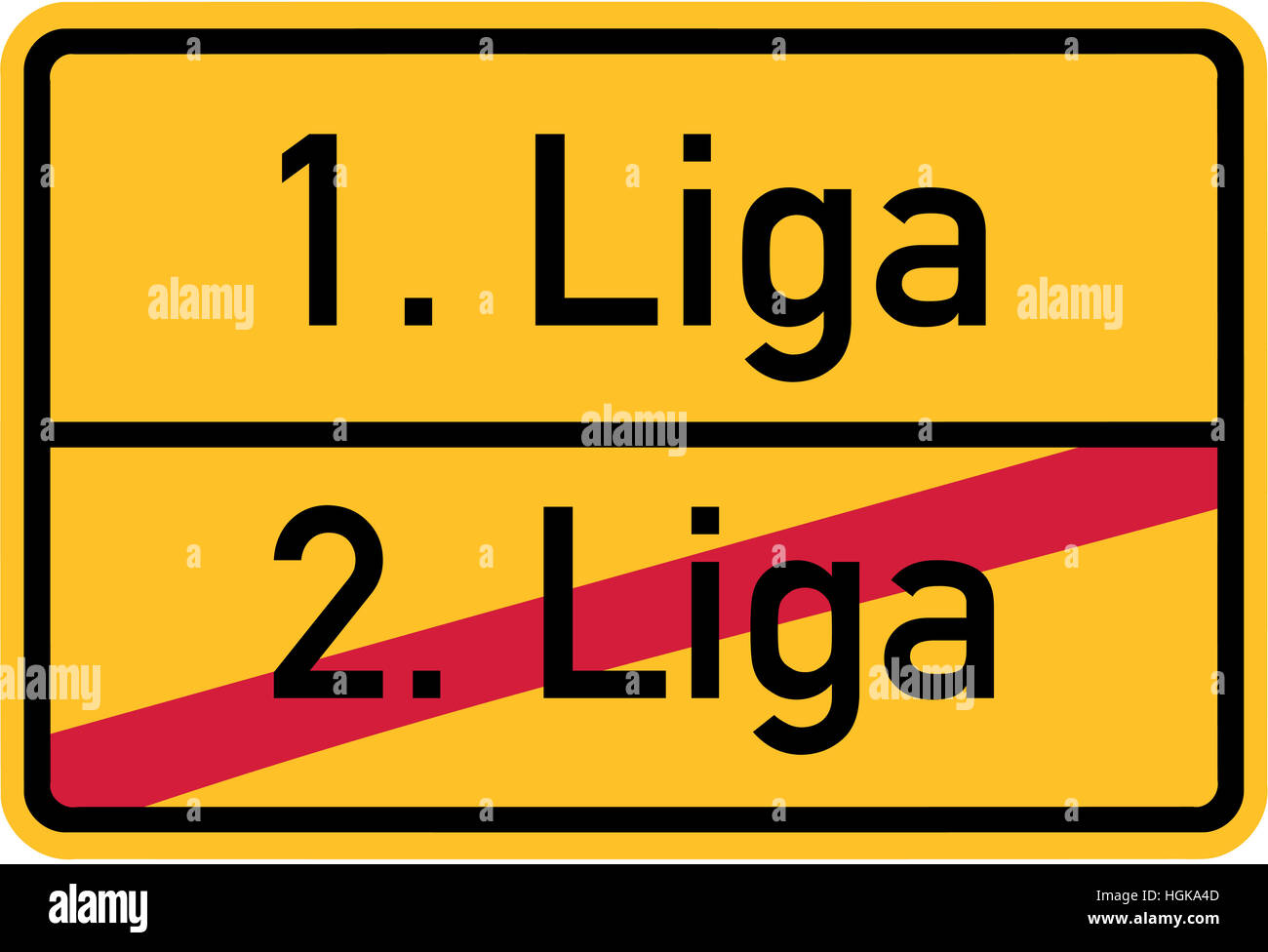 Promotion from second to first league - german village sign Stock Photo ...