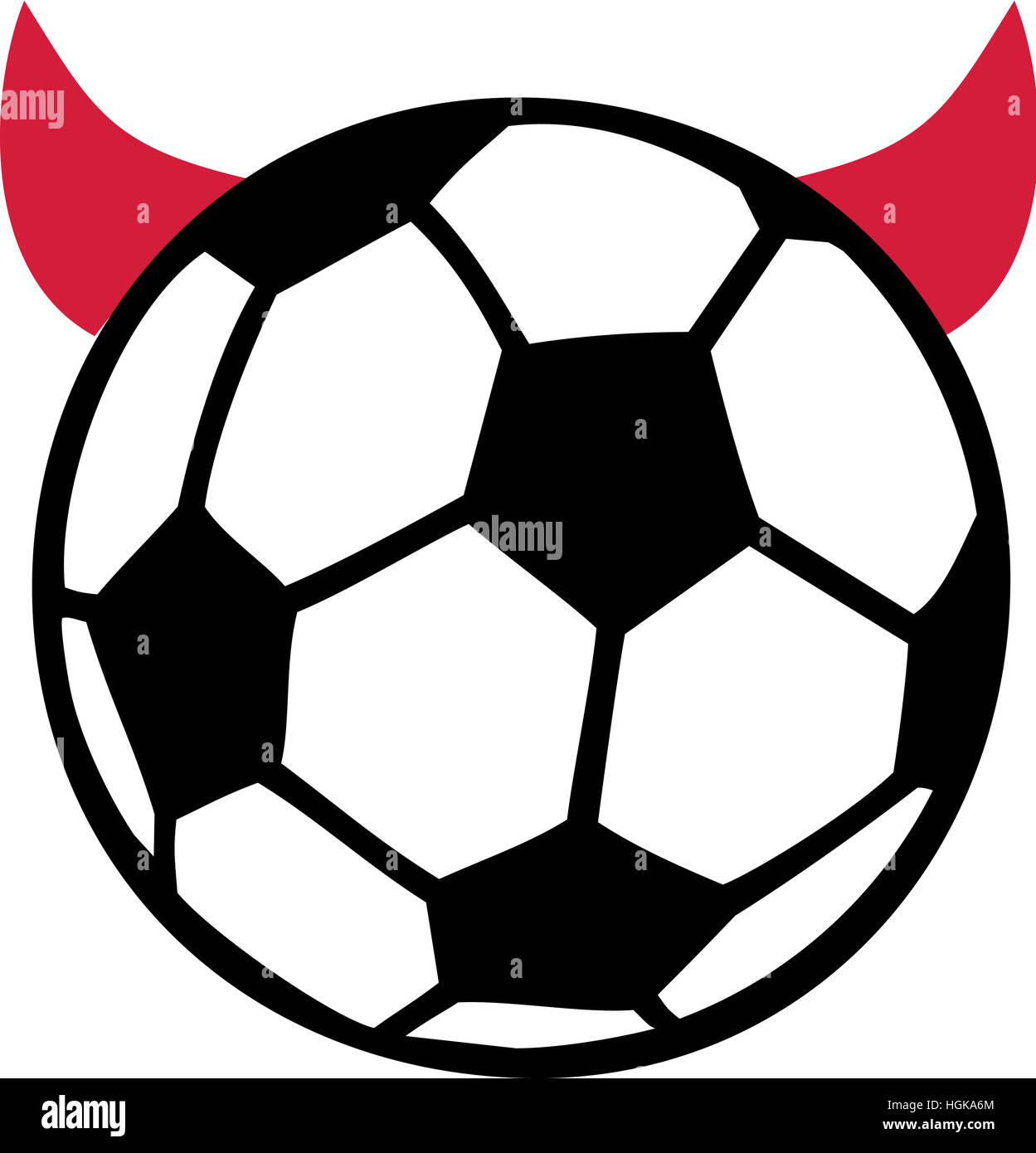 Soccer ball with devil horns Stock Photo - Alamy