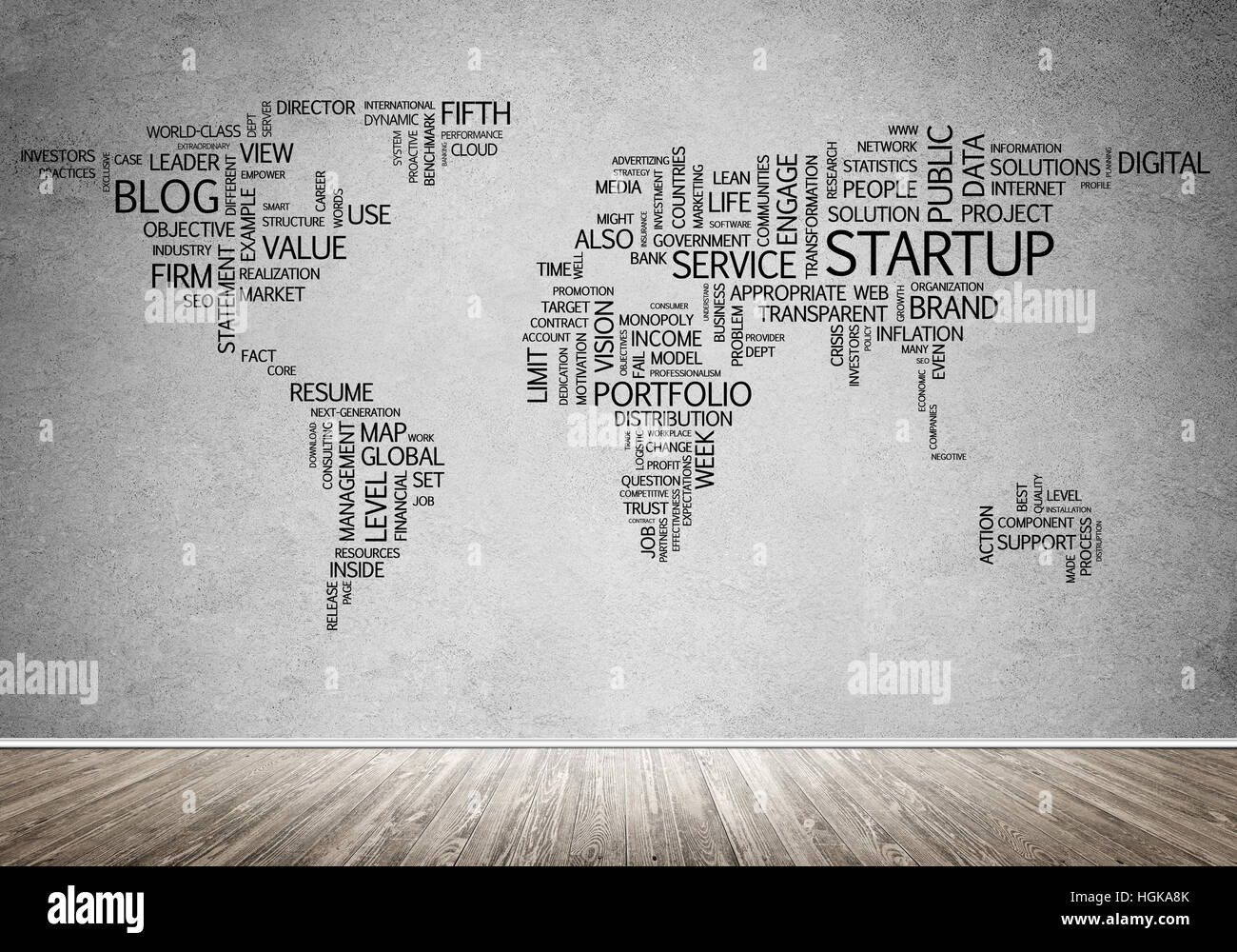 World map in typography Stock Photo - Alamy