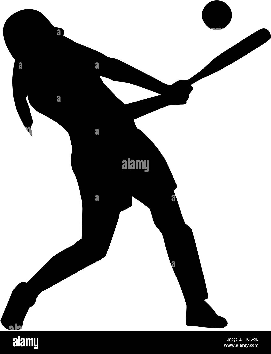 Softball batter woman silhouette Stock Photo - Alamy