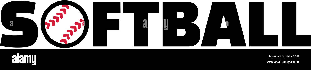 Softball word with ball Stock Photo - Alamy