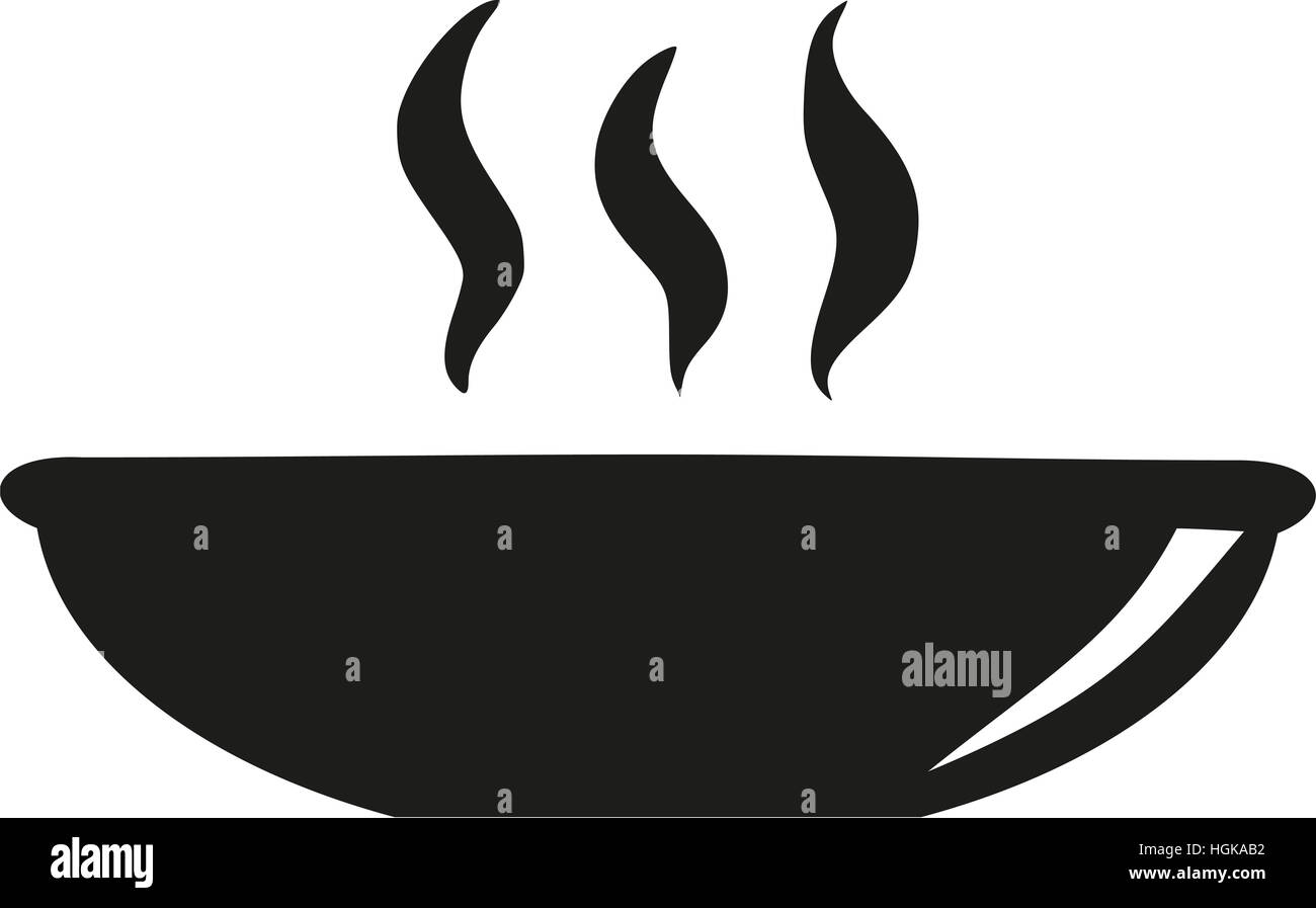 Plate with hot soup icon Stock Photo - Alamy