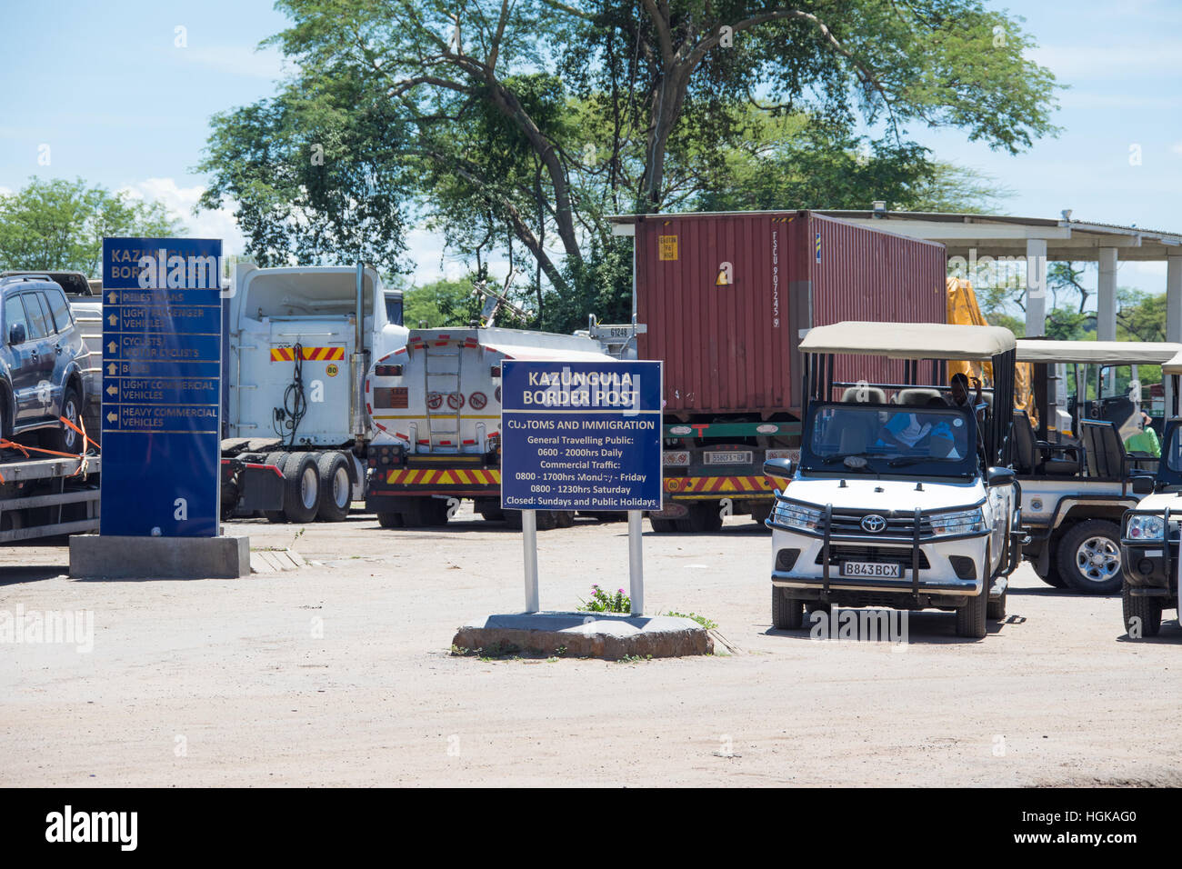 Kazungula Border Post between Botswana and Zimbabwe, Africa Stock Photo ...