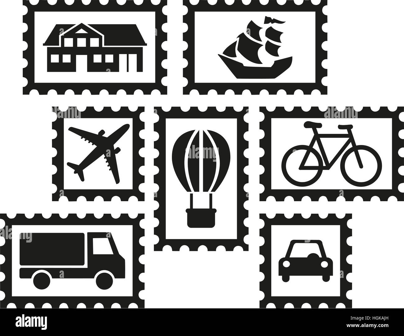 Postage icons hi-res stock photography and images - Alamy