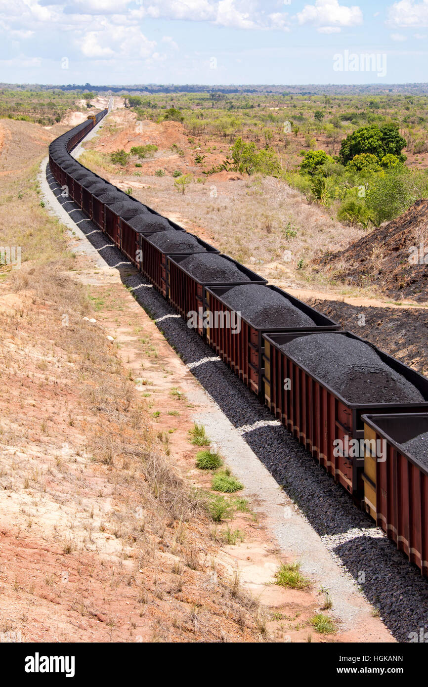 Coal train in Mozambique Stock Photo - Alamy